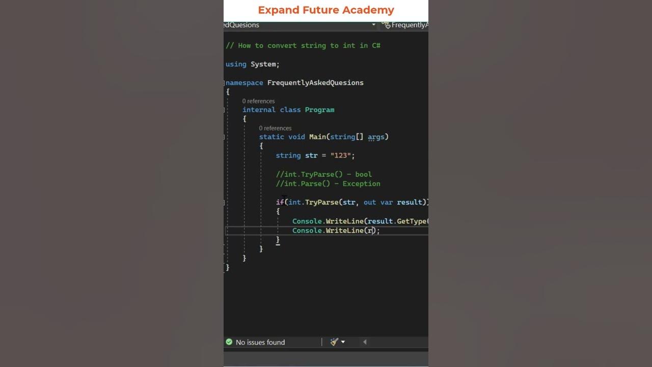 C# Programmers FAQ - 006 - String to Integer in C# #programming #developer #CSharp #Dotnet # ...
