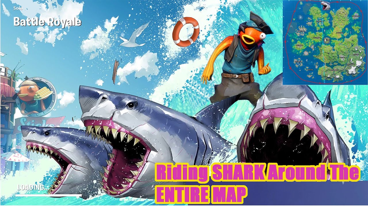 How to Ride SHARKS Around THE ENTIRE Map in Fortnite! (Golden Sharks ...