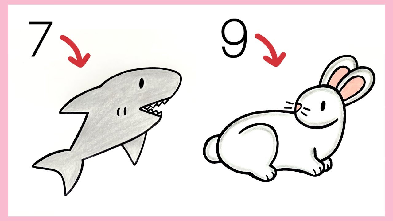 Fun drawings with numbers| Turning numbers into drawings - YouTube