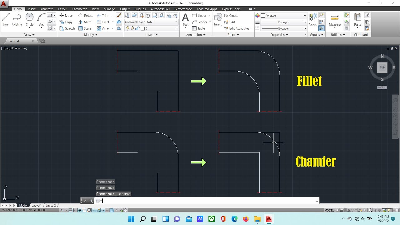 Cara Membuat Radius Di Autocad Menggunakan Fillet Aut