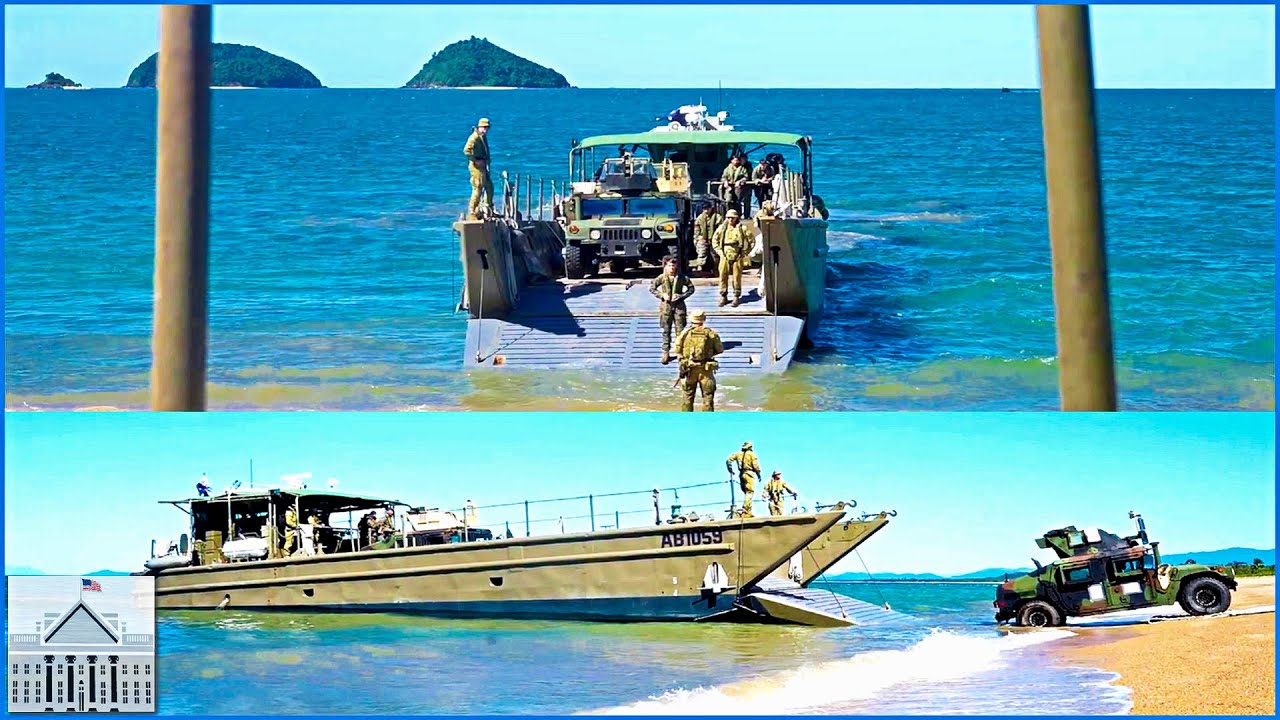 Marines & ADF Hit the Beach from HMAS Adelaide for Ops - YouTube