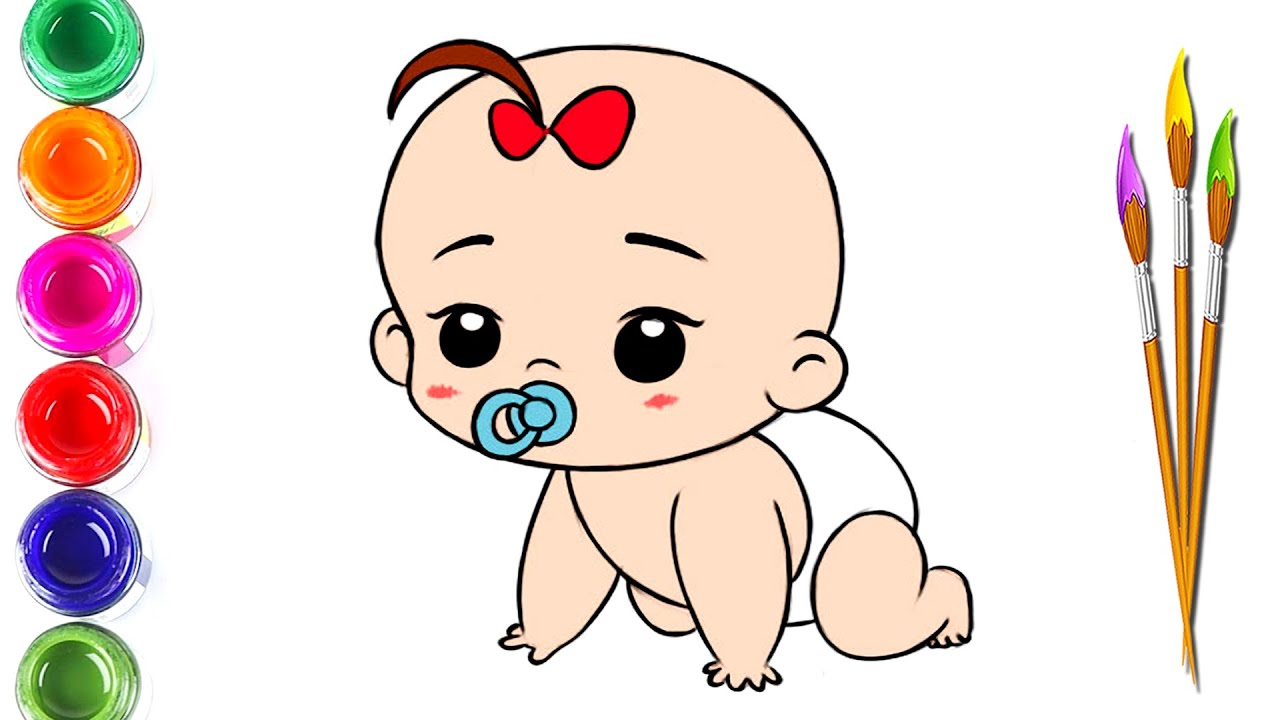 Cute Baby Drawing, Painting, Coloring for Kids & Toddlers | Kids Art ...