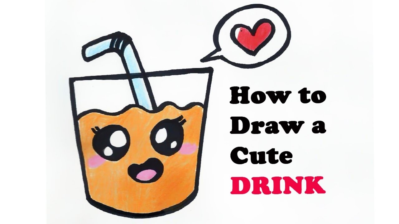 How to draw a cute drink - YouTube