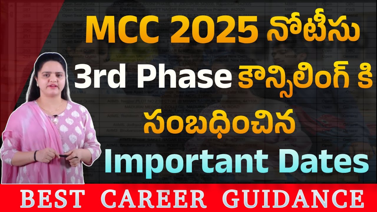 MCC NEET UG 2025 | 3rd Phase Counseling Notification & Important Dates ...