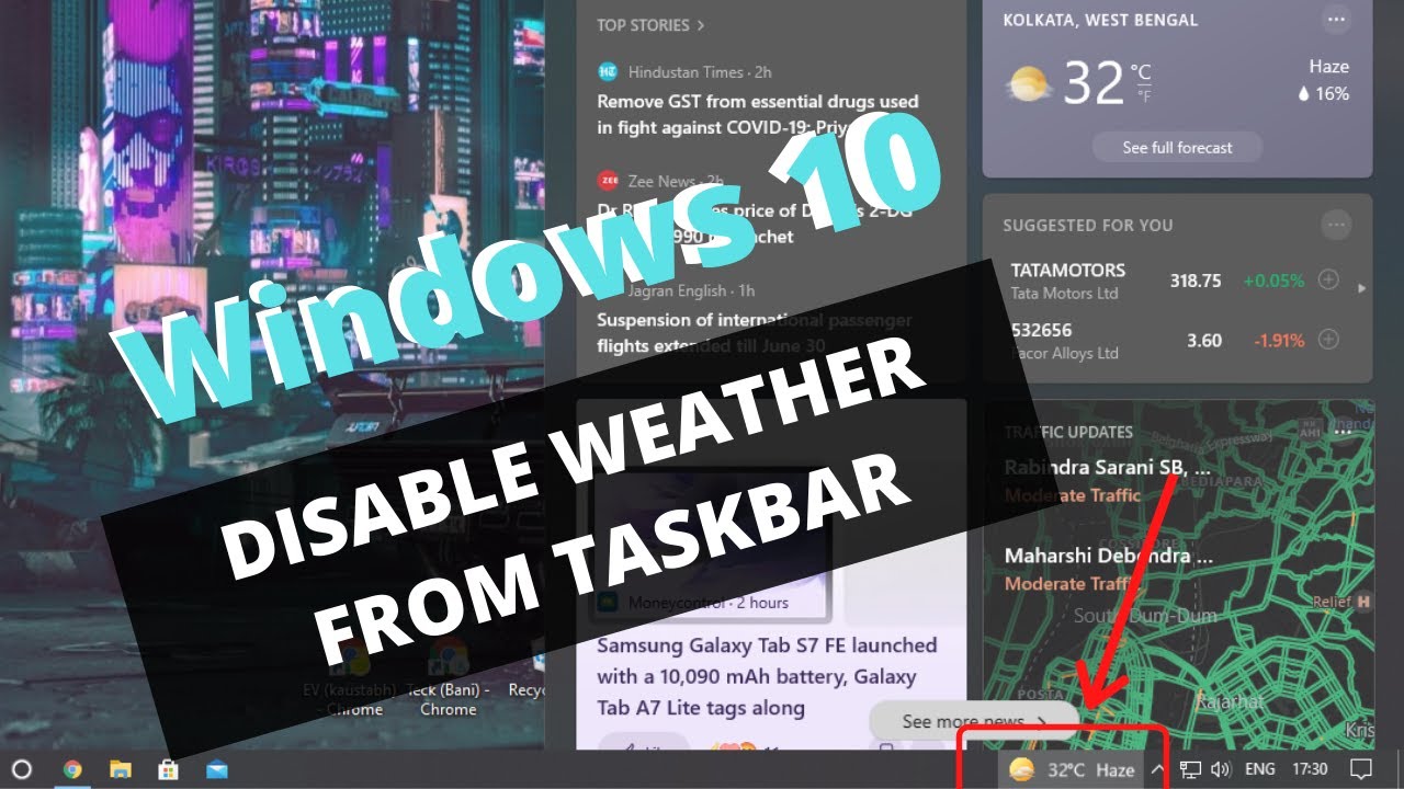 How to remove or hide Weather "News and Interests" from taskbar on ...