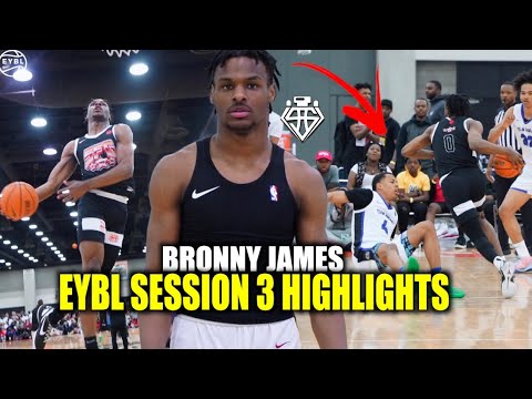 BRONNY JAMES ANKLE BREAKER & DUNKS!! Nike EYBL Session 3 Highlights in ...