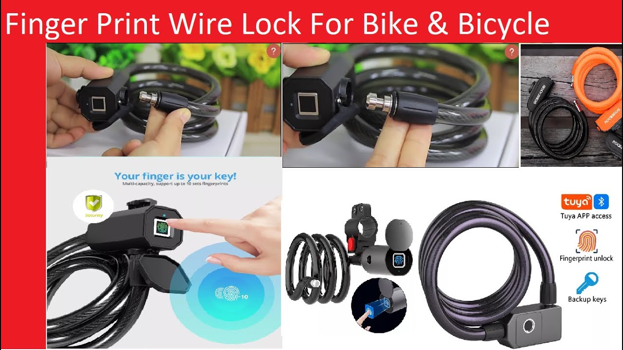 Fingerprint wire lock for Bike & Bicycle| Fingerprint lock for Bike ...