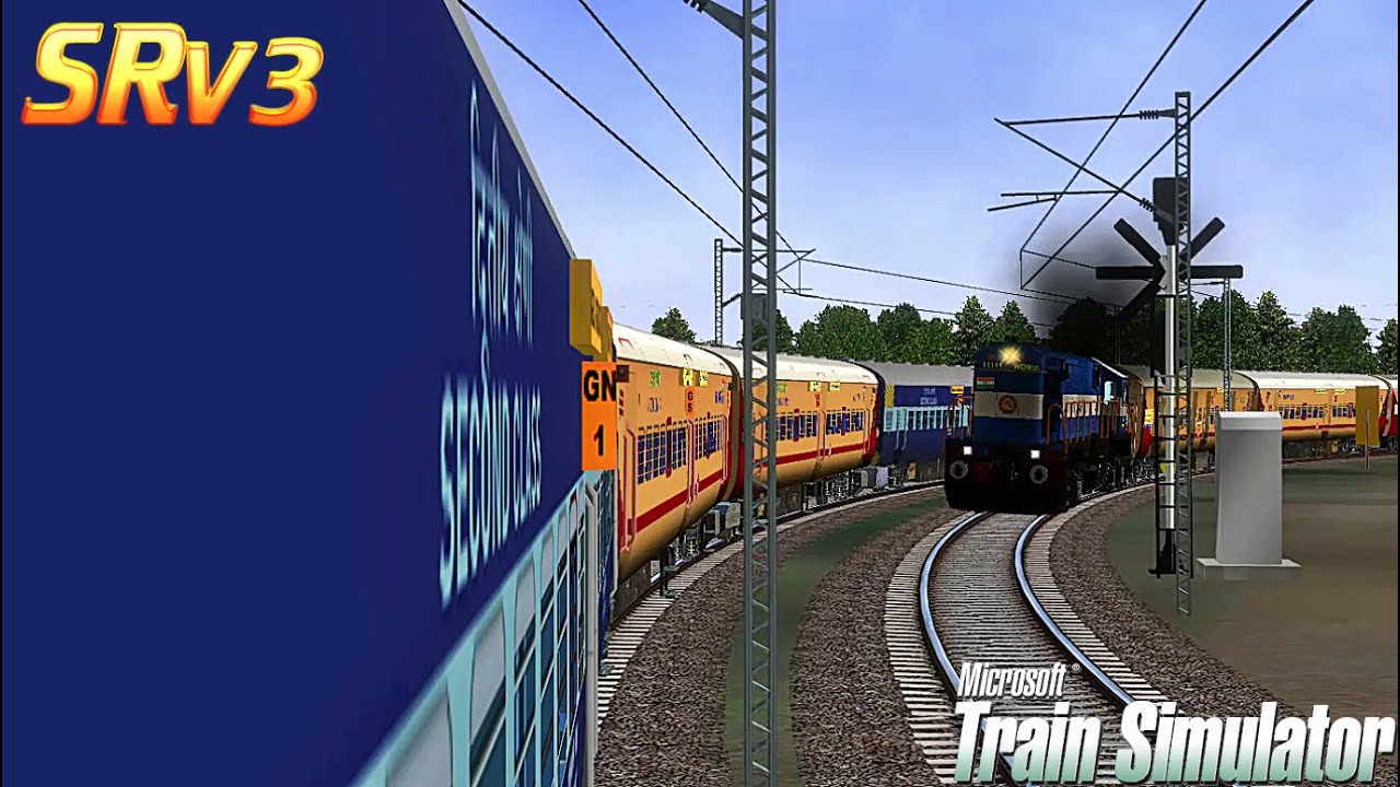 SRv3 | 2 Trains meet each other At Nagercoil Chord Line | #openrails ...