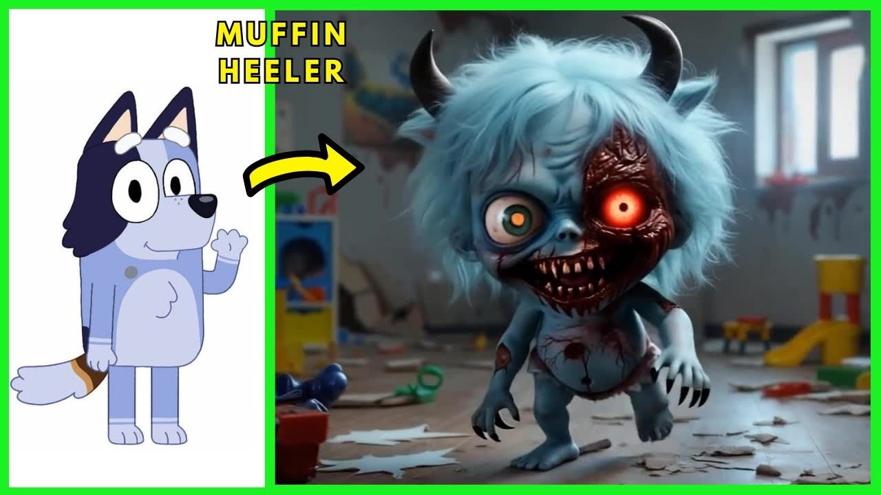 Bluey As Nightmare: Half-Zombie, Half-Demon! (Terrifying Transformation ...