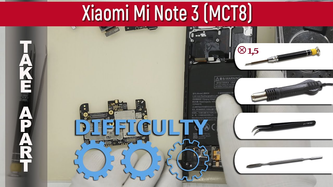 How to disassemble 📱 Xiaomi Mi Note 3 (MCT8) Take apart Tutorial - YouTube