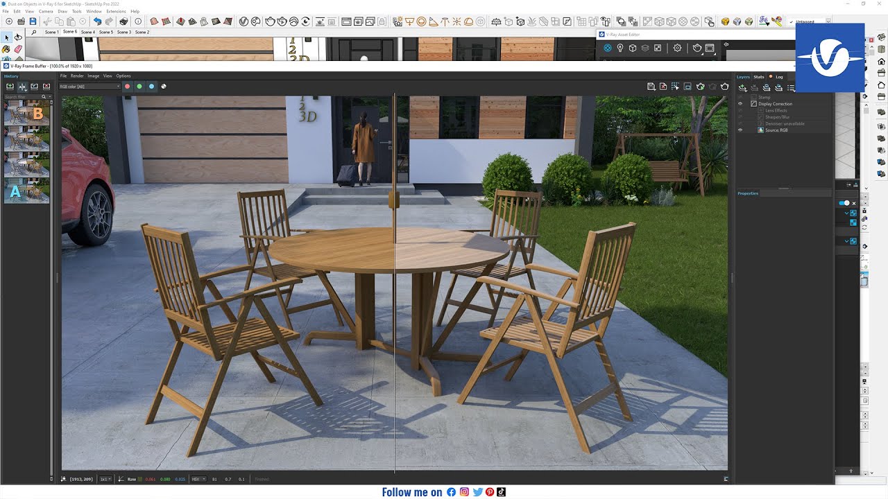 Dust on Objects in V-Ray 6 for SketchUp | Sketchup vray - YouTube