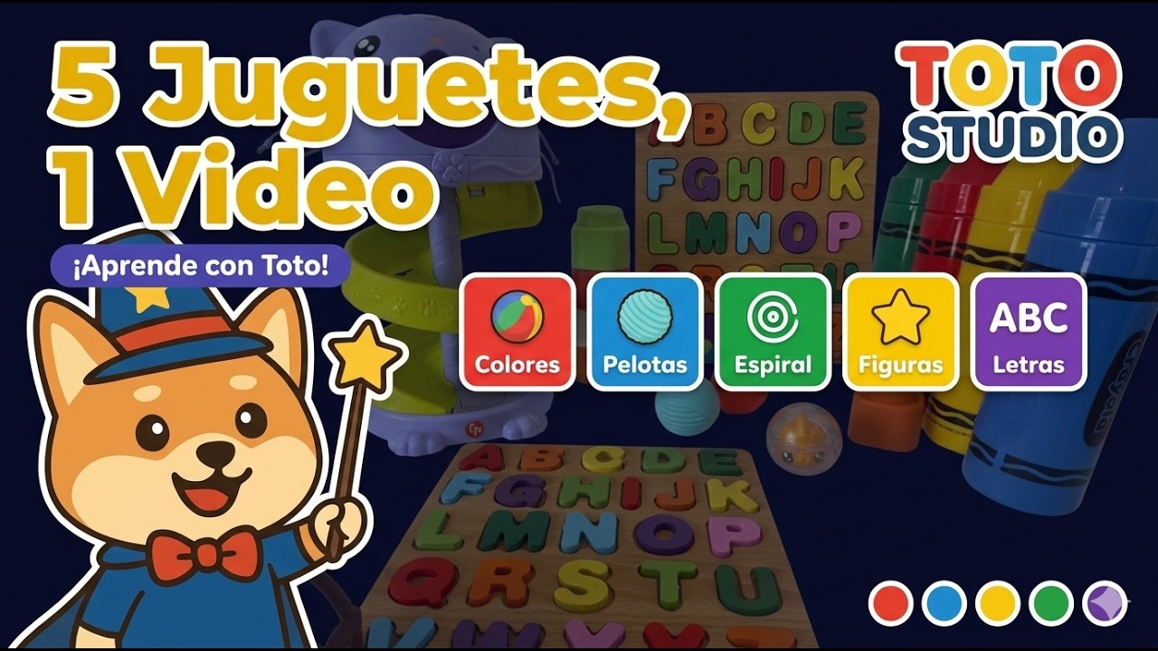 5 Educational Toys with Toto | Colors, Letters & Shapes | Toto Studio ...