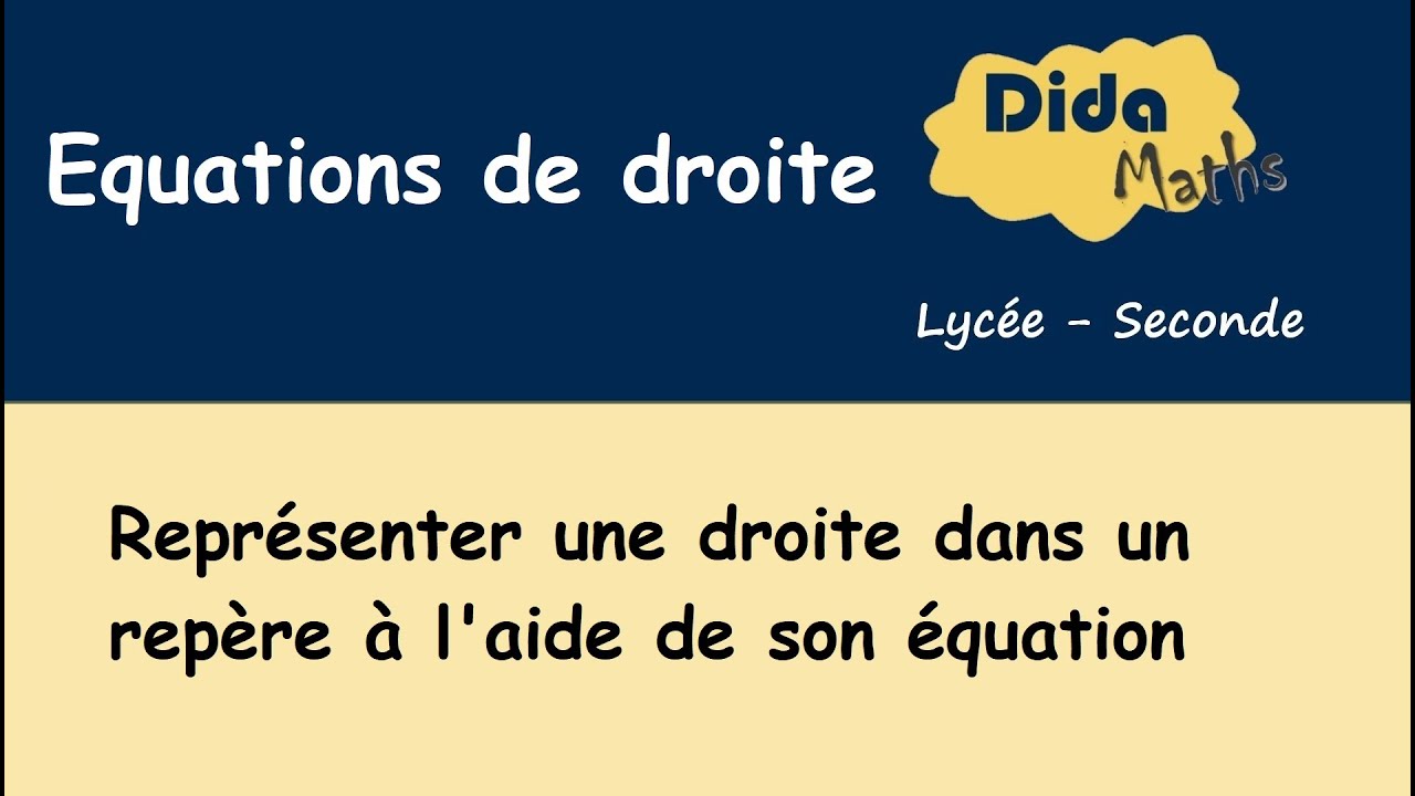Seconde - Equation de droite (équation réduite et équation cartésienne ...