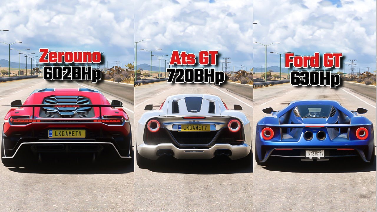 FH5 Drag Race - Italdesign Zerouno Vs Ats GT Vs Ford GT - YouTube