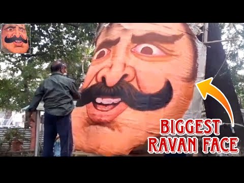 Biggest Ravan face , making ravan face 2023 - solanki arts - YouTube