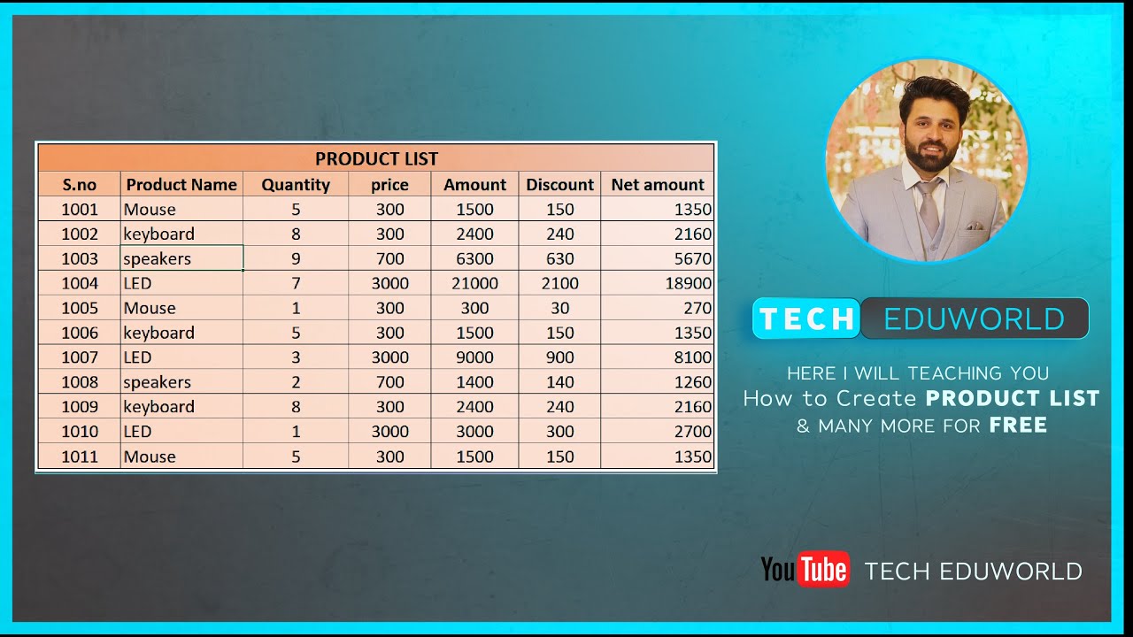 How To Create Product List In Excel Product List Excel YouTube How To Create Product List In Excel Product List Excel YouTube