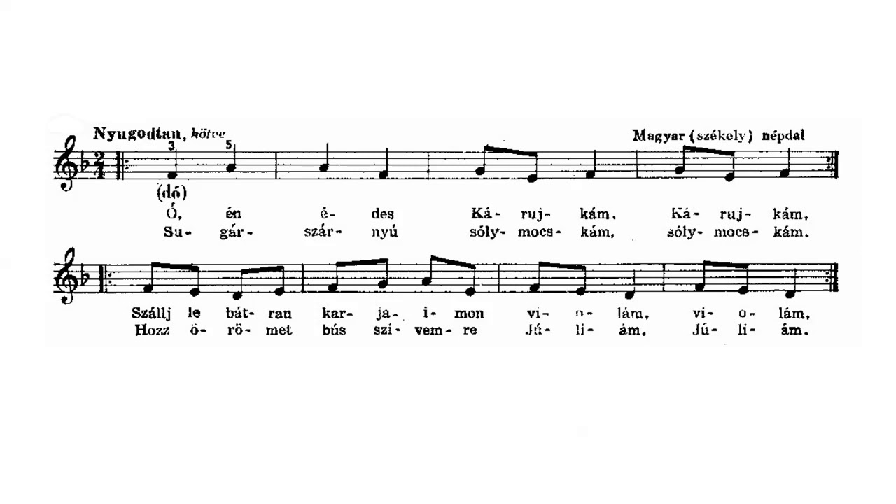 Ó én édes Kárulykám-Harmónika kotta tanulás - YouTube