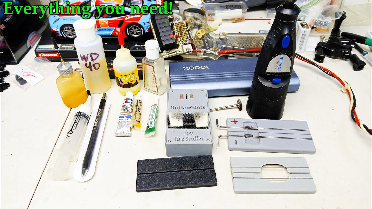 Slot car tools lube oil what I use on all scales - YouTube