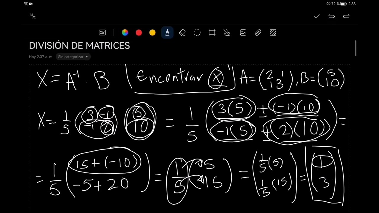 DIVISIÓN DE MATRICES, CÓMO SE HACE??? 👨🏻‍🏫🧠 EXPLICADO POR UN MAESTRO EN ...