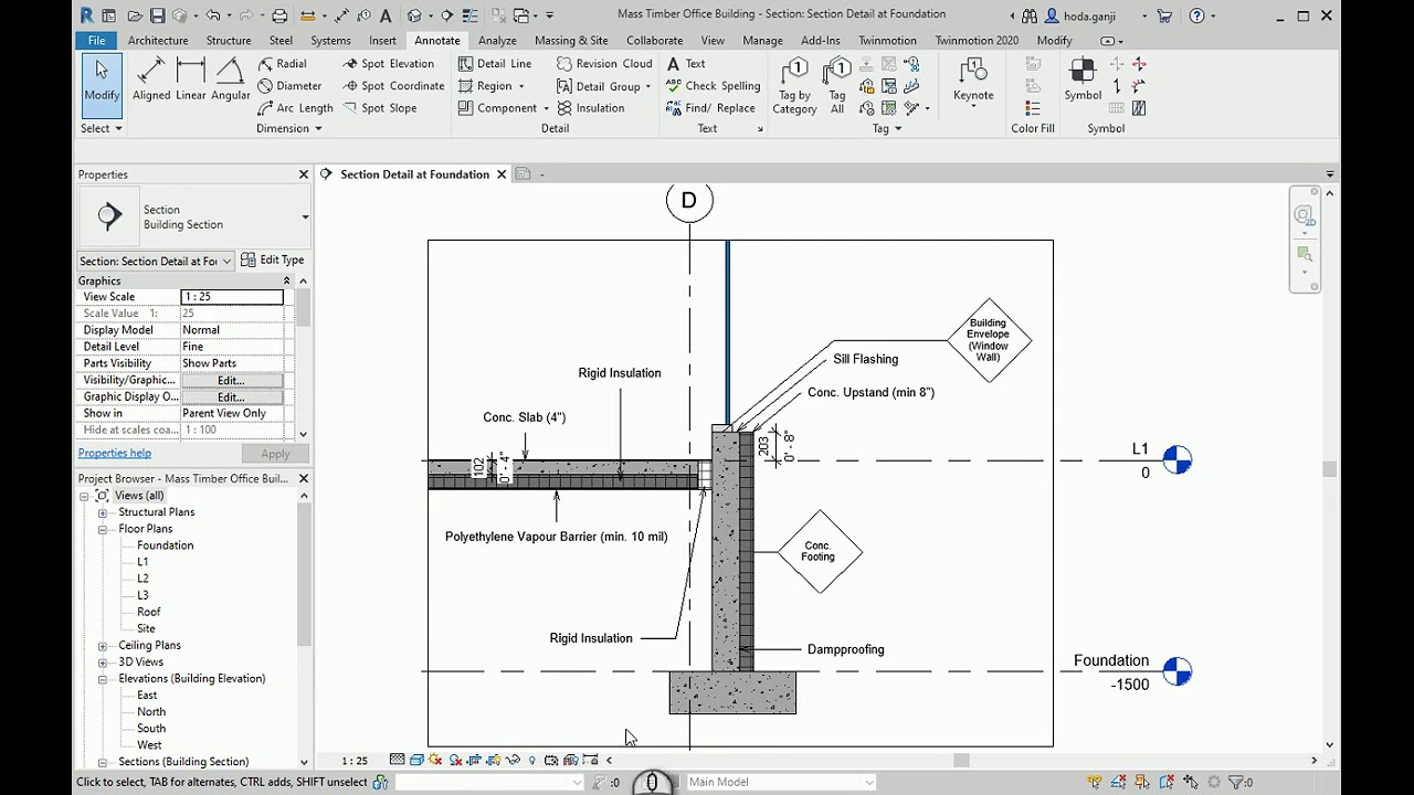 GBC CWC Mass Timber Office Building Revit Model 12 - YouTube