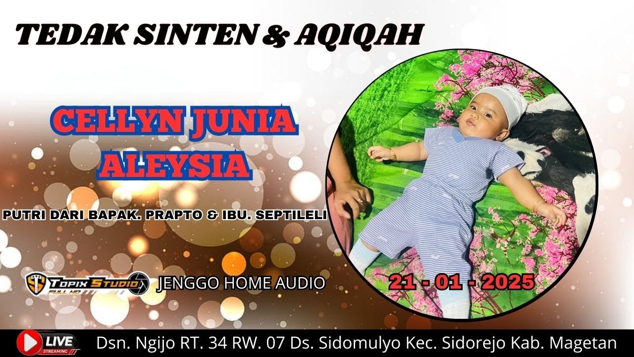 LIVE TOPIX STUDIO TEDAK SINTEN & AQIQOH CELLYN JUNIA ALESYA | JENGGO AUDIO | NGIJO SIDOMULYO ...
