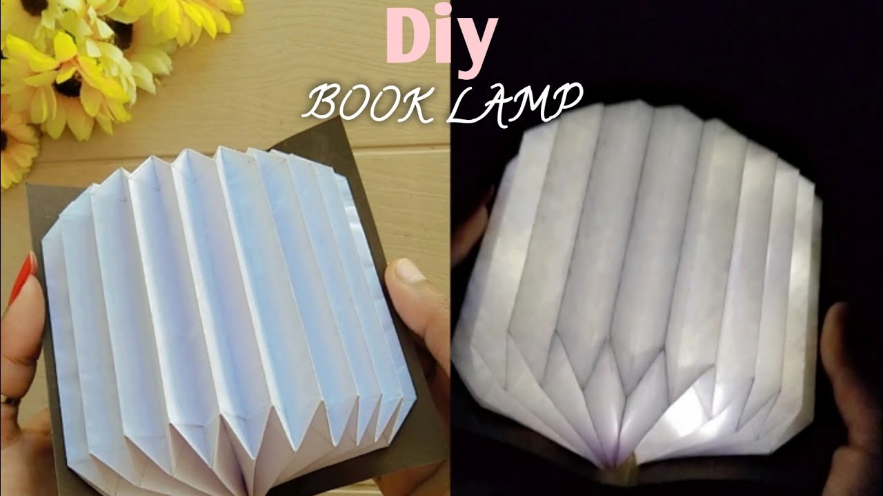 how to make book lamp with paper // Diy cute book lamp easy 📒💡#booklamp ...