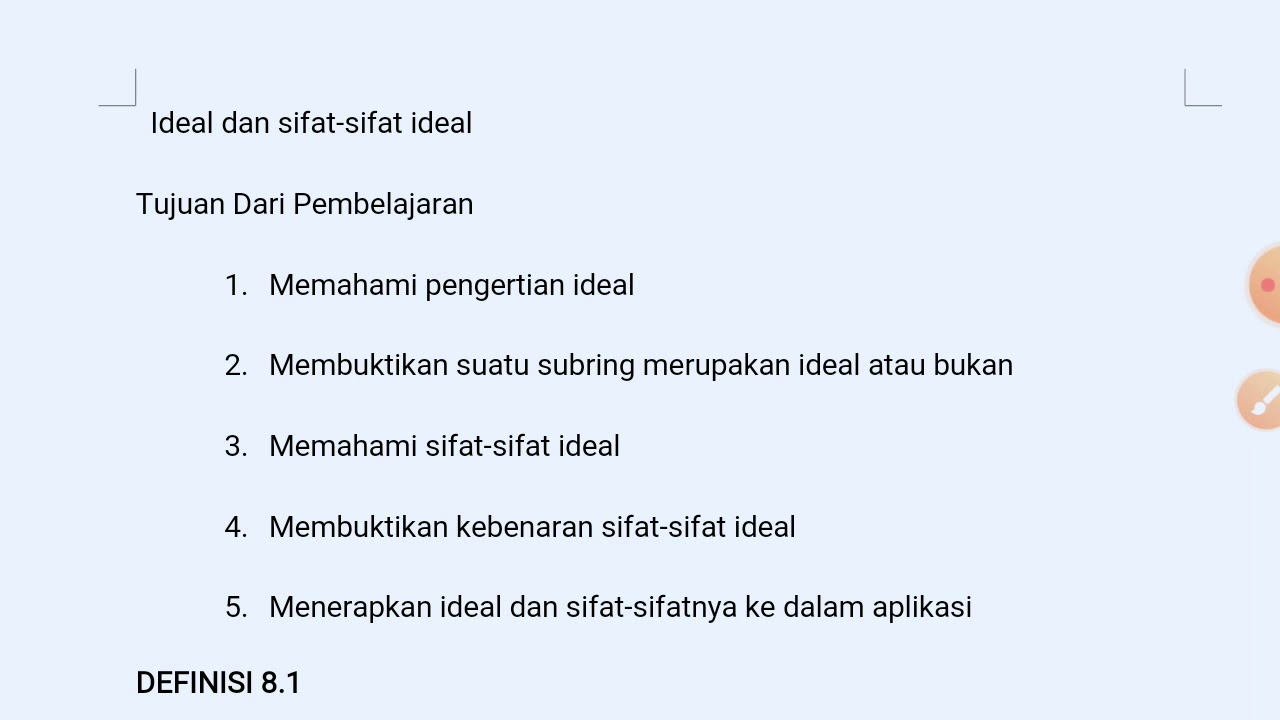 STRUKTUR ALJABAR 2 || IDEAL DAN SIFAT-SIFATNYA|| - YouTube