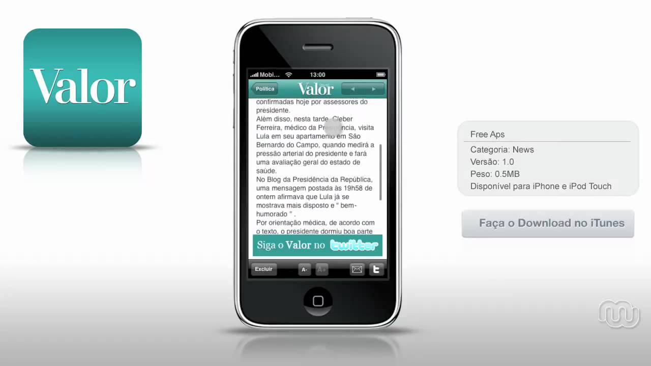 Aplicativo iPhone / iPod Touch - Valor Econômico - YouTube