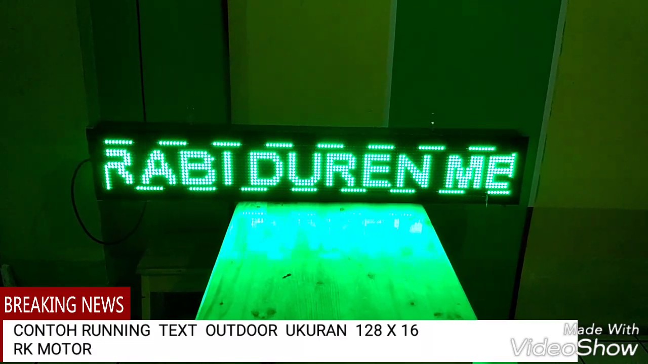 CONTOH IKLAN BERJALAN RUNNING TEXT OUTDOOR SATU SISI - YouTube
