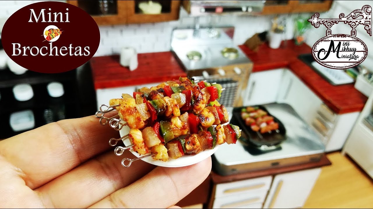 Mini Comida Sabrosa Brochetas de Pollo | Tasty Mini Food Chicken ...