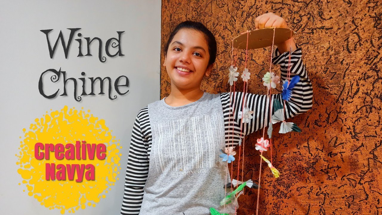 How to make wind chime + Origami butterflies??|CREATIVE NAVYA - YouTube