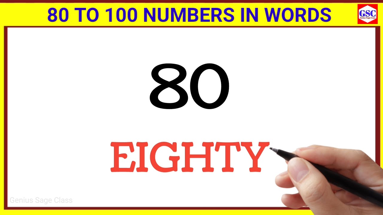 80 To 100 Numbers in Words | Spelling of Numbers For Kids | Genius Sage ...