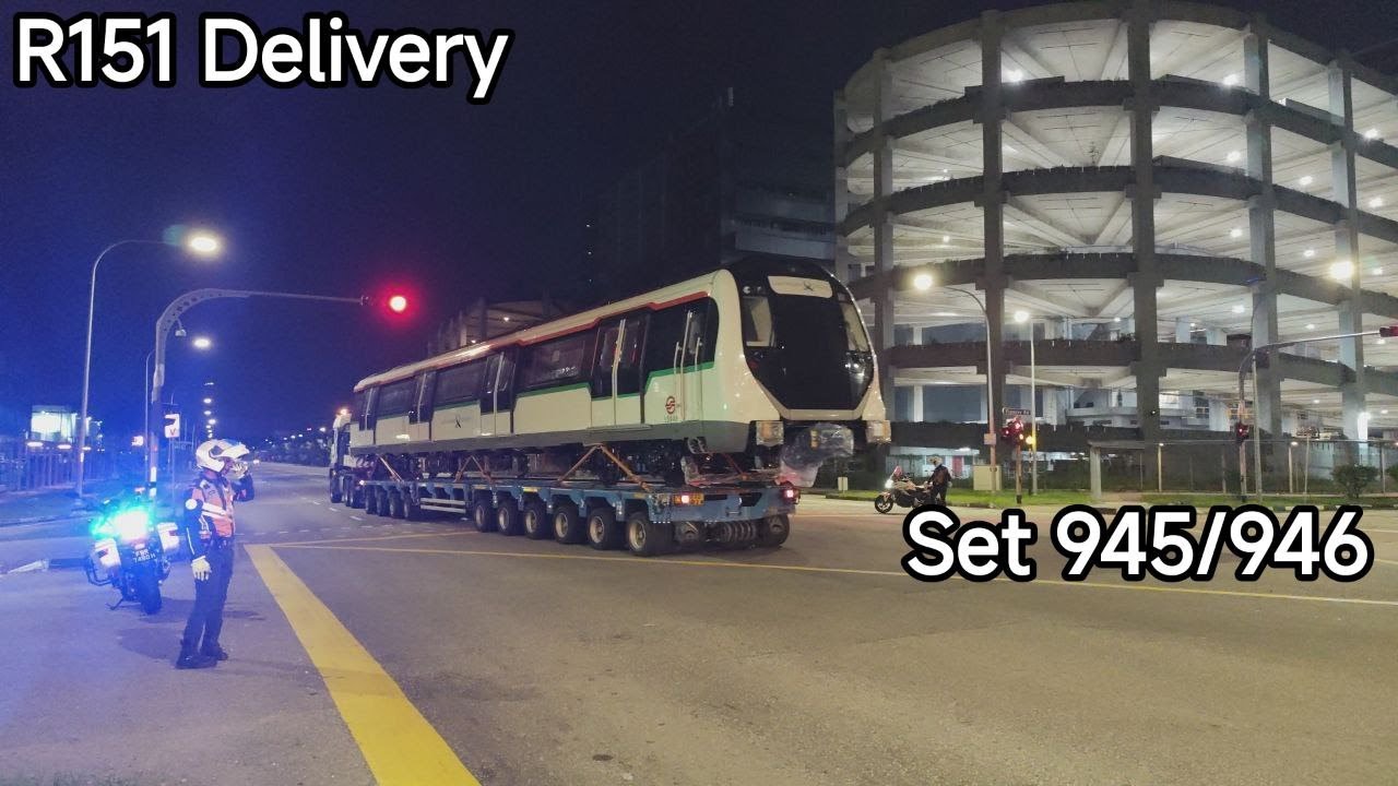 [SMRT] Alstom Movia R151 [945/946] (EMU 946 + 12945) - Delivery to Tuas ...