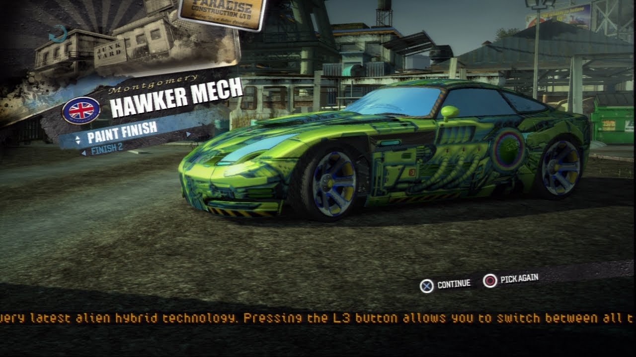 Burnout Paradise PS3 - Hawker Mech secret paint finishes + GT Nighthawk ...