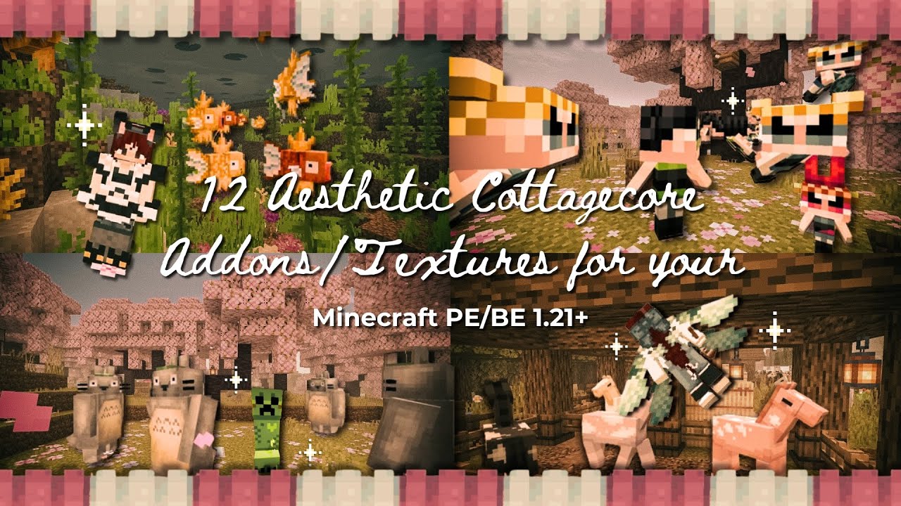 🌷 12 cottagecore addons/textures for better minecraft pe/be 1.21 ...