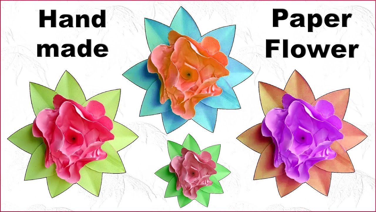 Handmade beautiful rose flower | Paper Craft | DIY paper craft | RNS ...