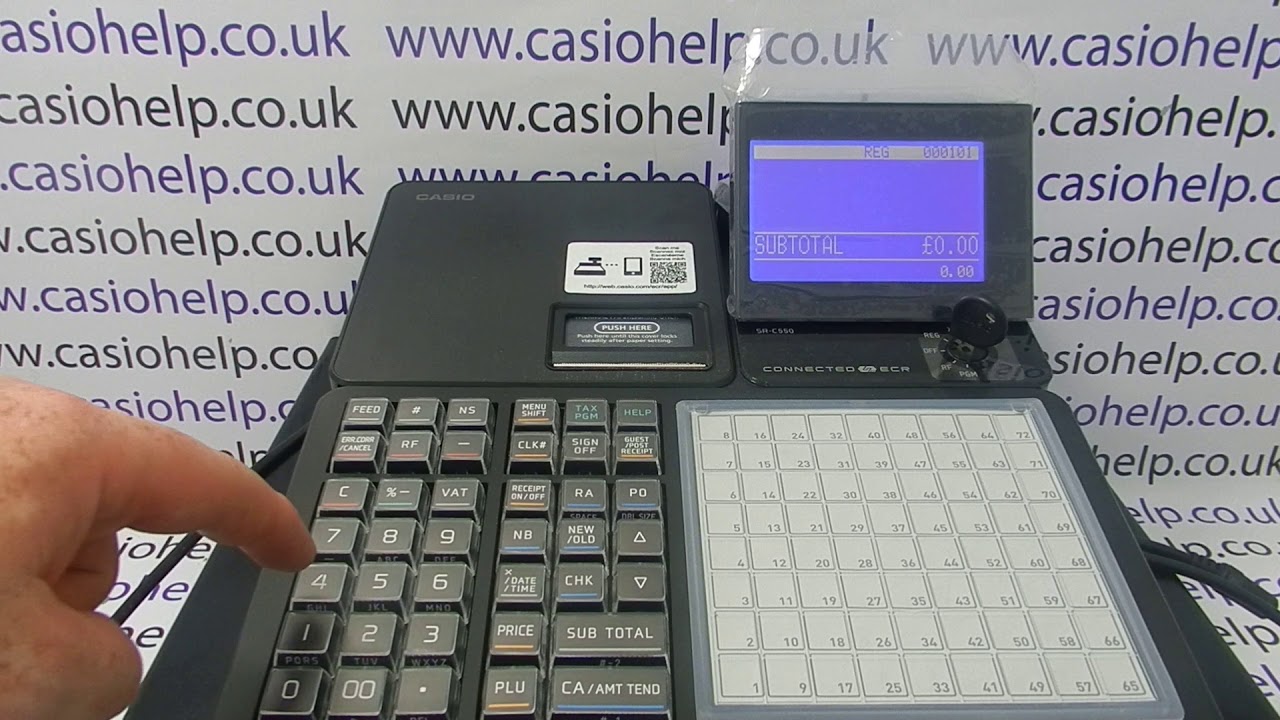 Cashier Log In On The Casio SR-C550 Cash Register - YouTube