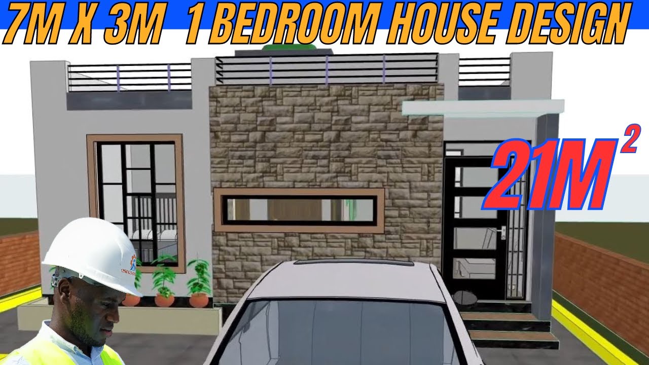 How to Design a 7m x 3m 1-Bedroom House on a 20x30ft Plot in ArchiCAD ...