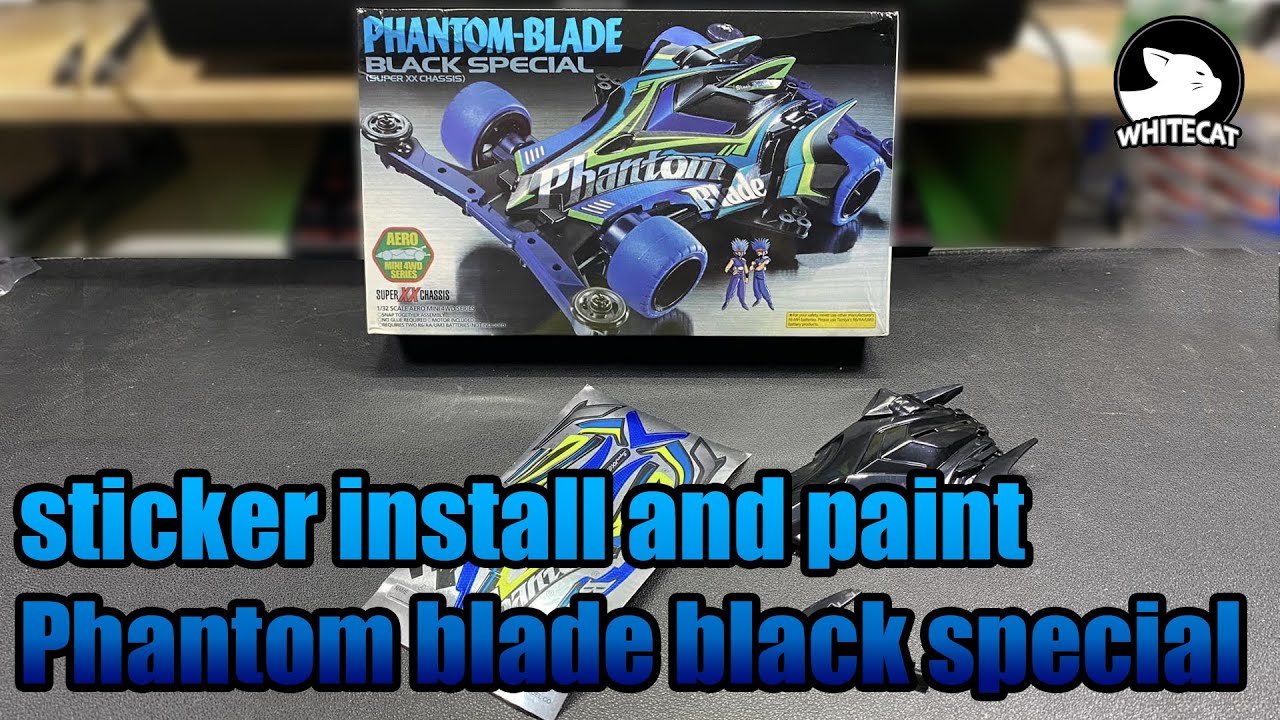 MINI4WD sticker install and paint Phantom blade black special ITEM ...
