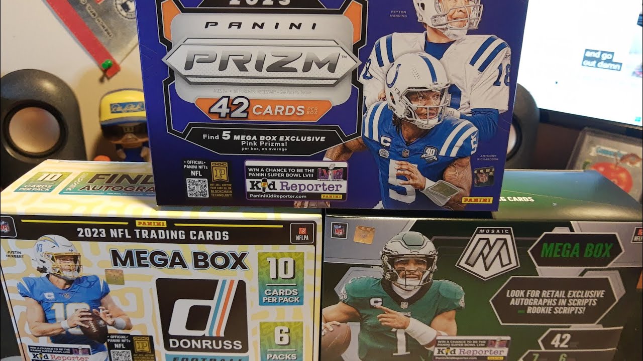 2023 NFL Football 3 Mega box comparison! Prizm, Donruss & Mosiac! Which ...