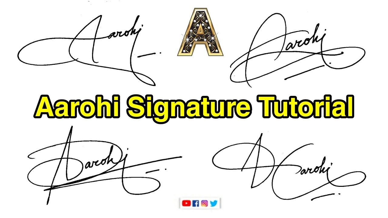 Ideas of Signature "A" | Aarohi Signature Tutorial | #signature #signaturestyle #viralvideo ...