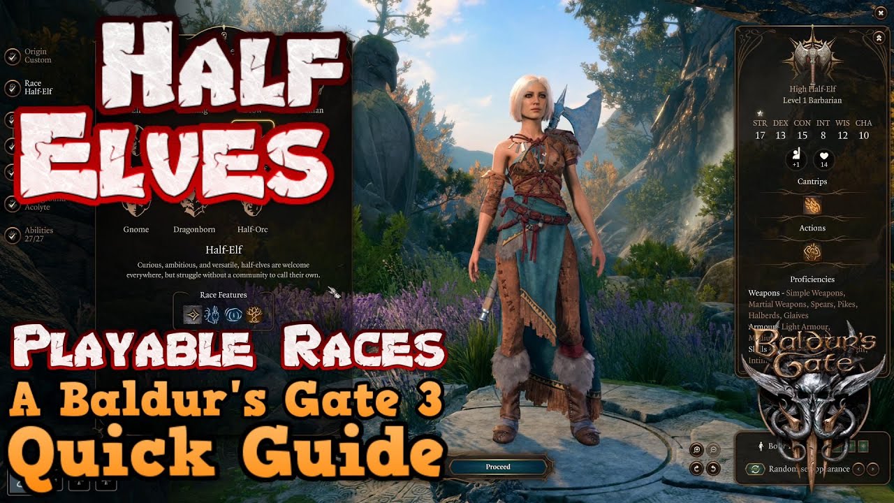Baldur's Gate 3 Playable Race Guide to Half Elves in 5th Edition D&D ...