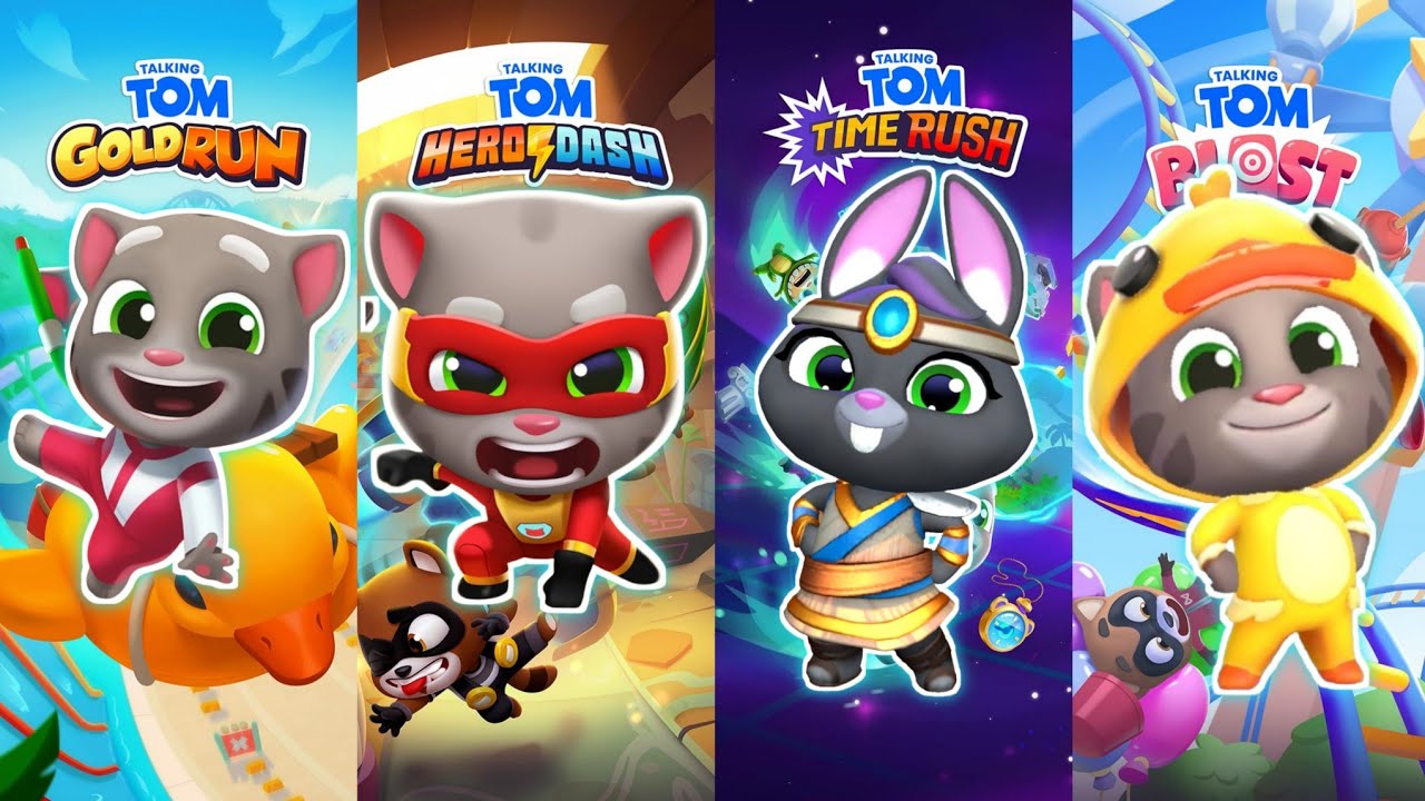 Talking Tom Gold Run vs Talking Tom Hero Dash vs Talking Tom Time Rush ...