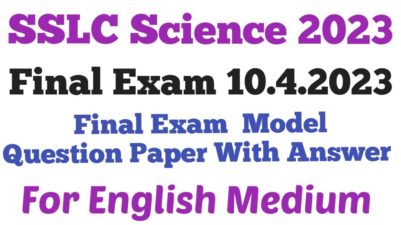 SSLC SCIENCE Final Exam Model Question paper with answers For English ...