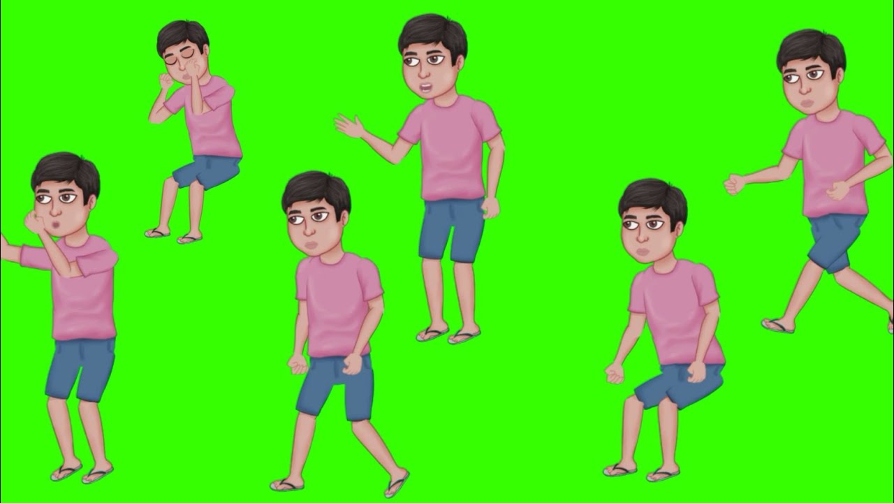 character pose video ll green screen cartoon video ll character green ...