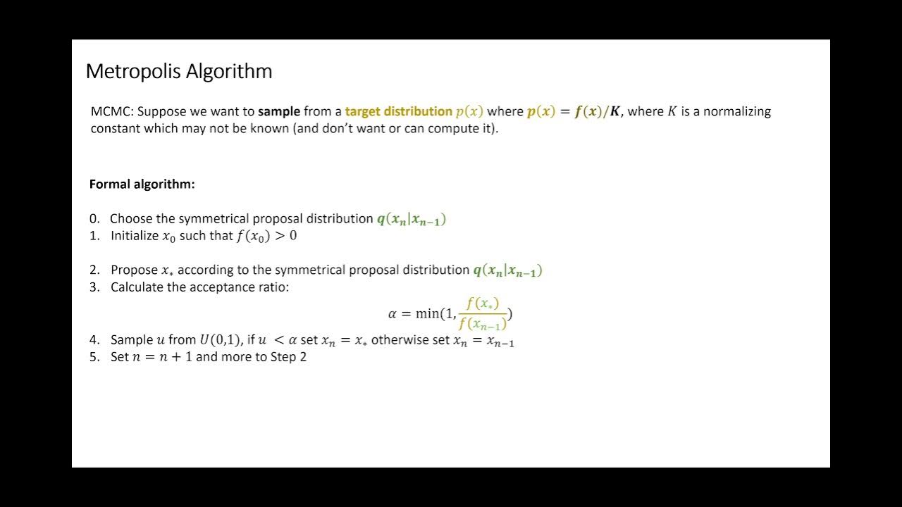 Statistical Sampling - Part V: Markov Chain Monte Carlo (MCMC), Metropolis-Hastings Algorithm ...