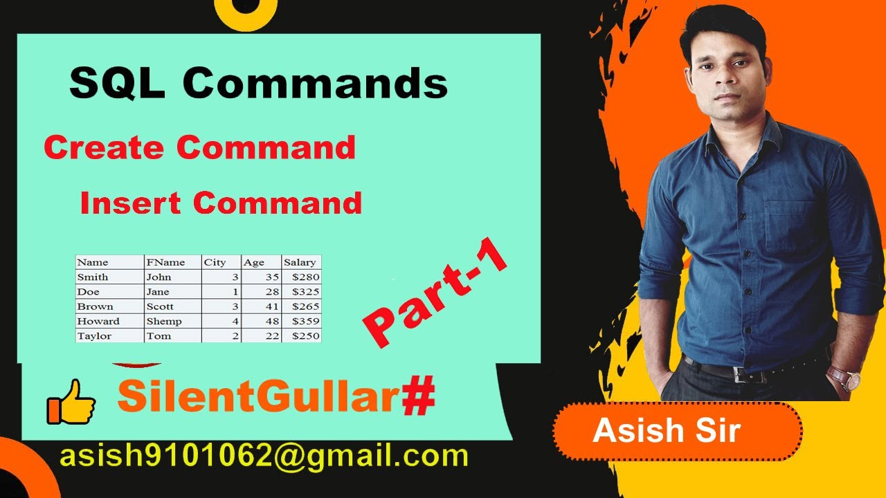 How To Create Table Insert Records In Database With Sql Command Youtube 4786
