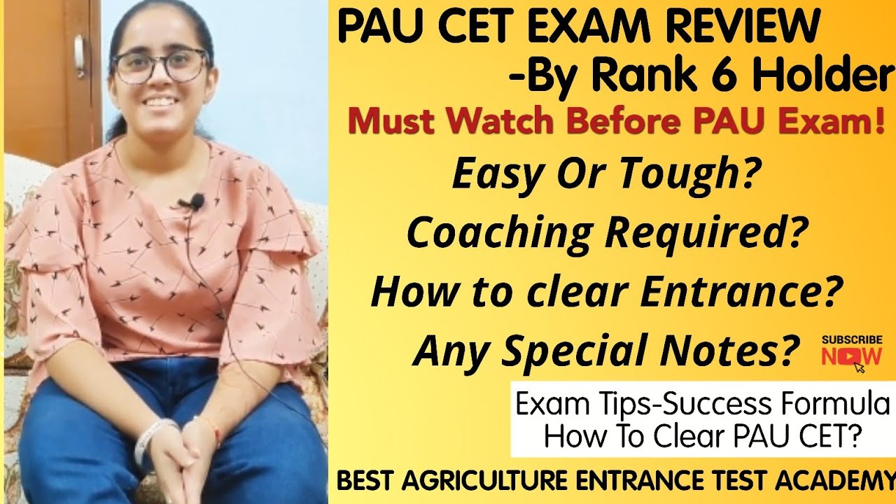 How to clear PAU CET?- By Rank 6 holder| PAU CET Exam Information ...