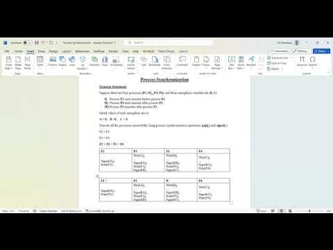 Process Synchronization having Multiple Process and Semaphore Variables - YouTube