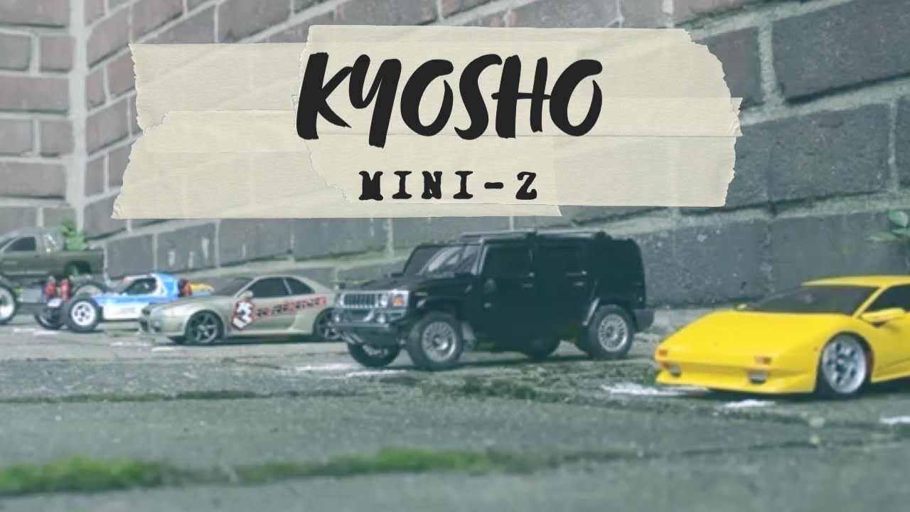 Kyosho Mini-z RC Drag Race Video Lamborghini Diablo SV vs Nissan ...